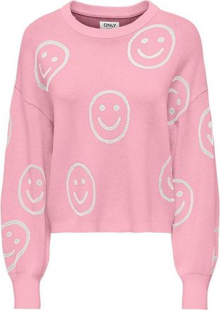 Only Strickpullover ONLMONTANA LS JQ O-NECK CC KNT mit Rippb&uuml;ndchen