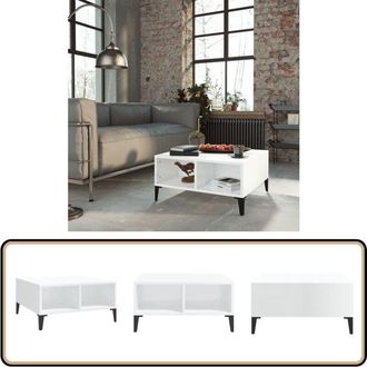 vidaXL Table basse blanc brillant 60x60x30 cm bois dingénierie - Table Basse - Table Dappoint - Mobilier Contemporain - Table Salle Séjour - Meubles Blancs