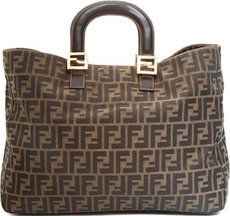 Fendi 1990-2000 monogram-pattern handbag - Marron