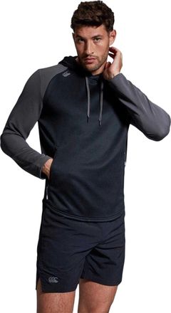 Canterbury Of New Zealand Elite Kapuzenpullover f&uuml;r Herren, Hochleistungsmaterial (Schwarz meliert)