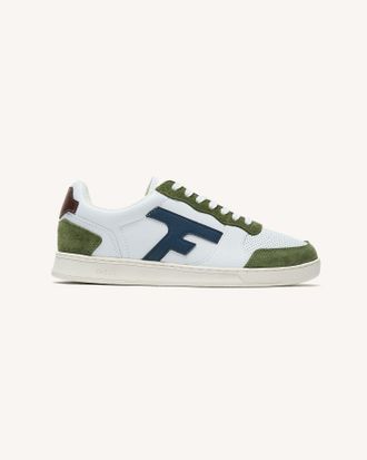 Faguo Baskets blanc et kaki cuir