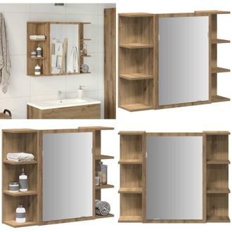 vidaXL Vidaxl - Armoire &agrave; miroir de salle de bain ch&ecirc;ne artisanal 80x20,5x64 cm