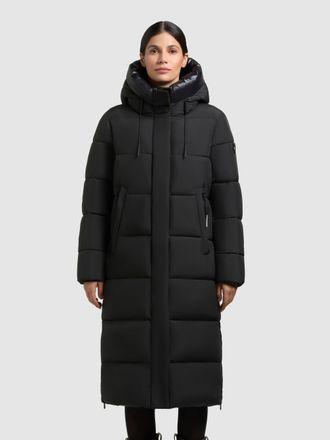 Khujo Steppmantel KHUJO VELIA, Damen, Gr. XXL, schwarz, 100% Polyester, unifarben, eingesetzt elastischer Bund mit Windstopper, M&auml;ntel Steppmantel, Topselle