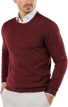 Generic Pull &agrave; col rond pour homme - Solide - D&eacute;contract&eacute; - En tricot - Manches longues - Style r&eacute;tro, 27, XL