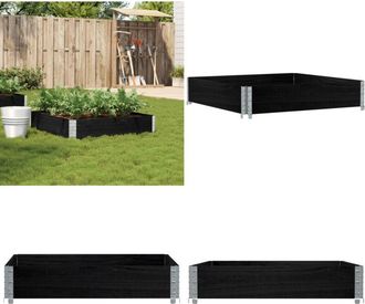 vidaXL Vidaxl - Jardini&egrave;re noir 100x100 cm bois massif de pin - Jardinier Noire - Jardini&egrave;re Bois - Pot Plante Ext&eacute;rieur - Bac Plantation - D&eacute;coration