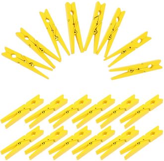 Cabilock 30 St&uuml;Ck Gelbe Holzklammern W&auml;Scheklammern Holz 7,4 Cmx1.3cm,Gelb Farben Holzklammern Bunt Holzw&auml;Scheklammern Gro&szlig; F&uuml;R Fotos Aufh&auml;Ngen F&uuml;R Fotowand Ve