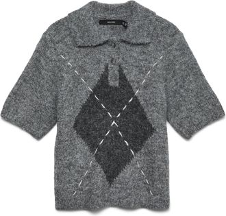 Vero Moda Damen Vmbliss 2/4 Poloneck Pullover Ga, Medium Grey Melange, XL