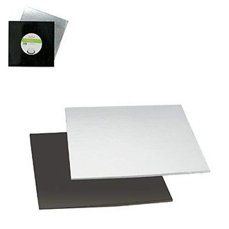 Decora 0932580 TORTENPLATTEN IM Set SCHWARZ/Silber 24X24 cm