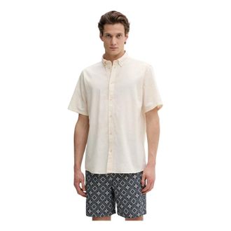Les Deux Konrad Baumwoll-Leinen Kurzarmhemd - - Shirts - Herren - Beige - M