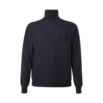 Etro Woll-Rollkragenpullover mit Stickerei - - Knitwear - Herren - Blau - M