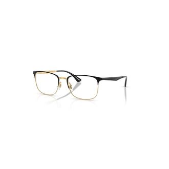 Ray-Ban Rb6421 Optics Schwarz & Gold Fassung Klar Glas Polarisiert 56-18