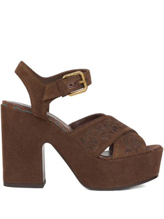 Etro sandales en daim 115 mm - Marron
