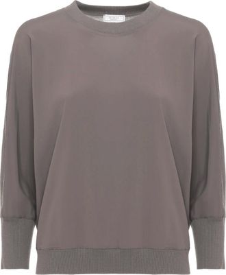 PESERICO Femme, Pulls, Brun, Taille: 38 FR Pull en maille Punto Luce