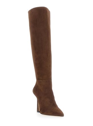 Stuart Weitzman Womens Boots Vinnie Zip 100 Brown Leather