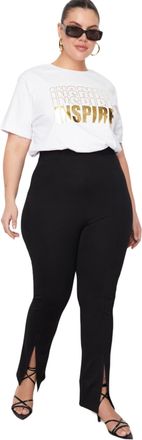 Trendyol Trendyol Women Normal Waist Wide Leg Slim Fit Plus Size Pants Black