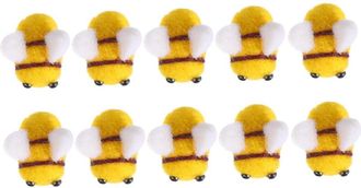 BESTONZON 30 St&uuml;ck Wollfilz Bienenanh&auml;nger Selbstgemacht Bastelzubeh&ouml;r f&uuml;r Kleidung H&uuml;te und Partydekoration Niedliche Wollfilzbienen f&uuml;r Kinderzimmer und Gesch