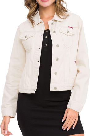 Cipo & Baxx Damen Jacke WJ212 Beige - Stylische Jeansjacke im Casual Streetwear Look mit Knopfleiste & Brusttaschen - Übergangsjacke für Alltag & Freizeit - WJ212