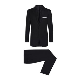 Kiton Handgefertigter Wollanzug - - Suits - Herren - Schwarzk - XL
