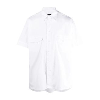 Giorgio Armani Elegantes Wei&szlig;es Kurzarmhemd - - Shirts - Herren - Wei&szlig; - 2XL