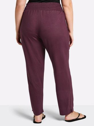 Sheego Jerseyhose Schlupfhose mit breitem Smokbund und Blumendruck