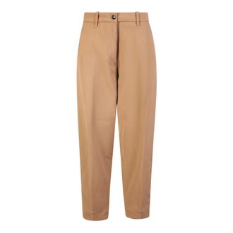 Nine In The Morning Braune High-Waist Karottenhose - - Trousers - Damen - Braun - W27