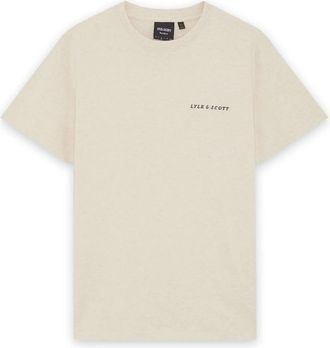 Lyle & Scott Script T-Shirt - - Tops - Herren - Beige - XL