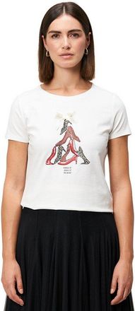 Zero Kurzarmshirt Damen Shirt mit Aufdruck und Schleife (1-tlg) weiteres Detail