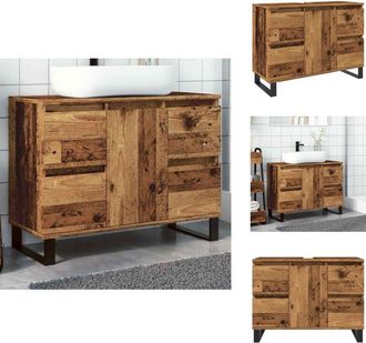 vidaXL Vidaxl - Armoire de salle de bain vieux bois 80x33x60 cm bois ing&eacute;nierie - Armoire Lavabo De Salle De Bain - Armoires Lavabo De Salle De Bain