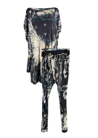 Balmain Lightweight Oversize Draped Top & Leggings Size XS