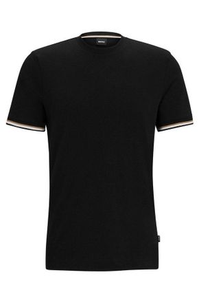 BOSS Kurzarmshirt T-Shirt mit Signature-Streifen am &Auml;rmel - Gerade