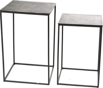 Amadeus Amadeus - Set de 2 sellettes carrées en fonte daluminium argent