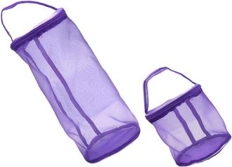 DOITOOL 2stücke Stricktasche Aus Netzgewebe Runde Garn-aufbewahrungsbox Wollknäuel-Organizer Eimer Webwerkzeugkorb Für Häkelprojekte Nähzubehör Tragbar Und Le