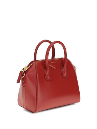 Givenchy Womens Antigona Mini Handbag Vermillon Calf Leather Bos Taurus Handbags Hand Bags