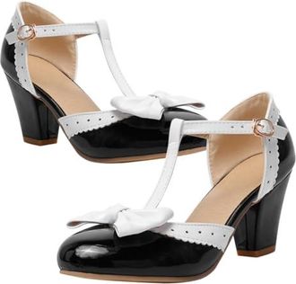 FOMIYES Sandales à Talons pour Femme Été Rondes Profondes avec Noeud Noir Yards