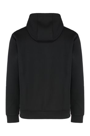 Emporio Armani Mens Hooded Sweatshirt Technical Fabric Black Polyester Jumpers Sweater