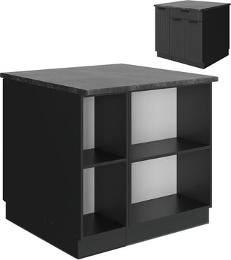 Vicco Kücheninsel Fame-Line, Dunkelgrau, 90 cm ohne Arbeitsplatte