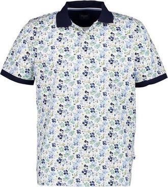 Olymp Herren Polo-Shirt weiß geblümt