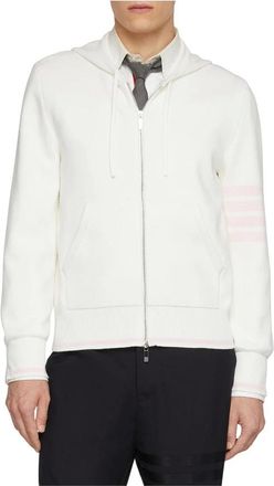 Thom Browne Homme, Sweatshirts et sweats &agrave; capuche, Blanc, Taille: L Milano Sweat &agrave; capuche