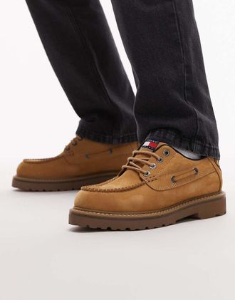 Tommy Jeans Chaussures bateau &agrave; lacets - Fauve clair-Brown