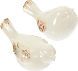 BESPORTBLE Lot de 2 Oiseaux en Porcelaine - D&eacute;coration de Bureau - D&eacute;coration Festive - de Bureau - Artisanat - pour la Maison la Boutique (Oiseau Blanc)