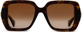 Cartier Sonnenbrille mit eckigem Gestell - Braun