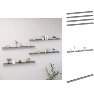 vidaXL Vidaxl - Wandregale 4 Stk. Grau 115x9x3 cm - Wandregal - Grau - mdf - Regal - Wandablage