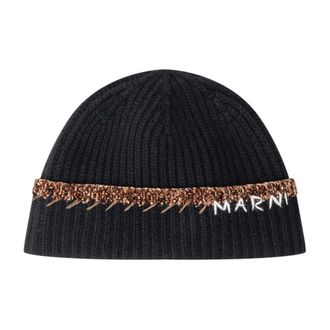 Marni Ribbed Beanie - - Accessories - Herren - Schwarzk - M
