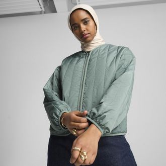 Puma Relaxed Liner Wendbare Jacke Damen, Kleidung, Gr&uuml;n, L