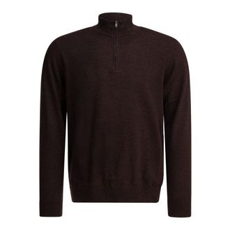 Nn.07 Nn07, Homme, Pulls, Brun, Taille: L Sergio Zip Merino Wool Polo