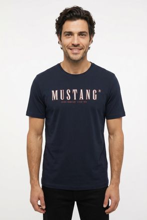 Mustang T-Shirt MUSTANG MU-Alex, Herren, Gr. XXL, schwarz saphire, Jersey, Obermaterial: 100% Baumwolle, bedruckt, regular fit normal, Rundhals, Shirts T-Shir