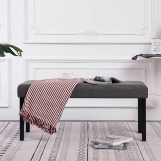 vidaXL Sitzbank 106 cm Grau Kunstleder - Vidaxl