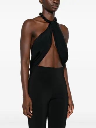 Amen Womens Halter Top Black Acrylic Tops