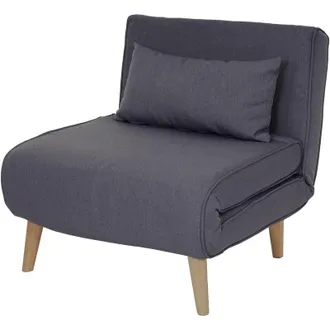 Hhg neuwertig] Schlafsessel 738, Schlafsofa Funktionssessel Klappsessel Relaxsessel Jugendsessel Sessel, Stoff/Textil dunkelgrau