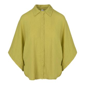 Bomboogie Femme, Blouses et Chemises, Jaune, Taille: 40 FR Chemise en lin coupe confort